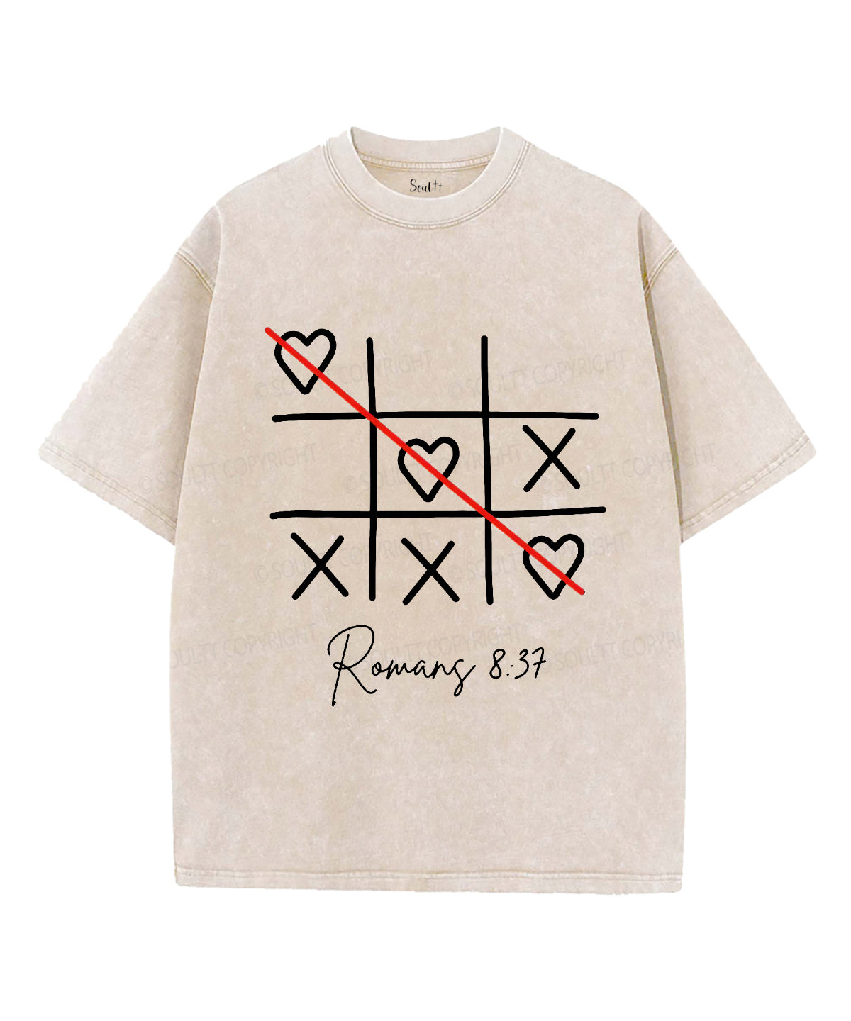 Jesus Tic-tac-toe Unisex Washed Christian T-shirt – Soultt