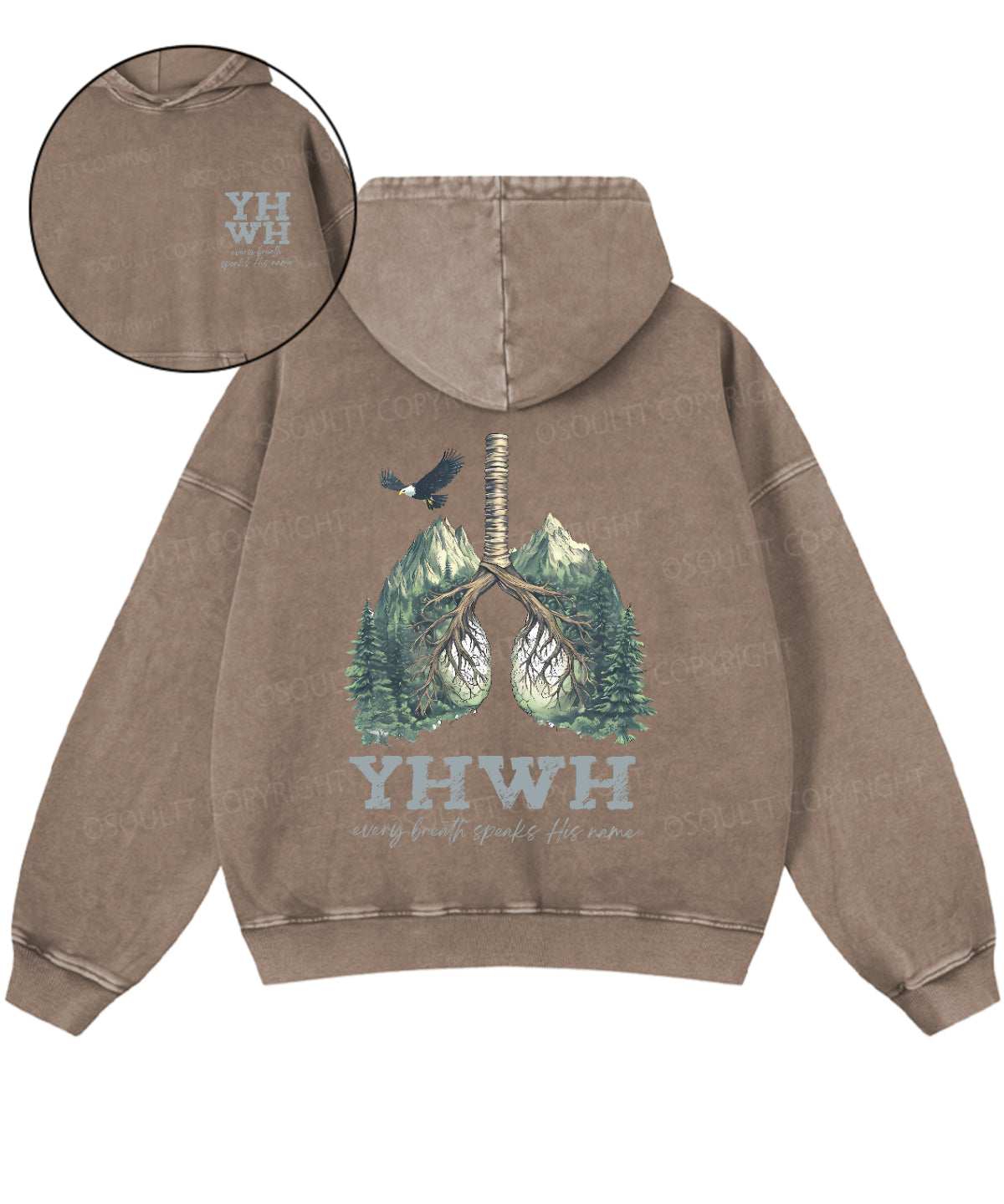 Every Breath Speaks His Name Double Sided Washed Christian Hoodie – Soultt