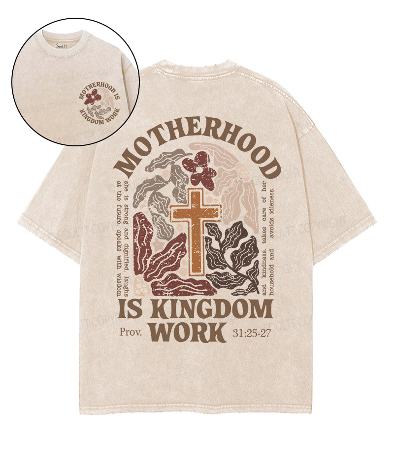 Motherhood Is Kingdom Work Double Sided Unisex Washed Christian T-shir ...