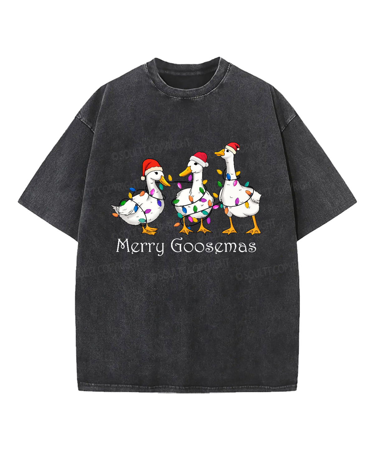 Merry Goosemas Washed Christian T-shirt – Soultt